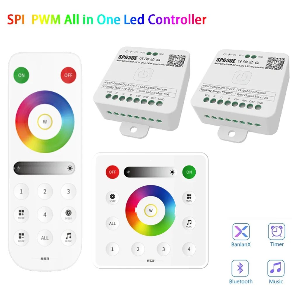SP630E-Bluetooth-LED-Controller-DC5V-24V-WS2811-5050-SPI-Pixels-3CH-4CH ...