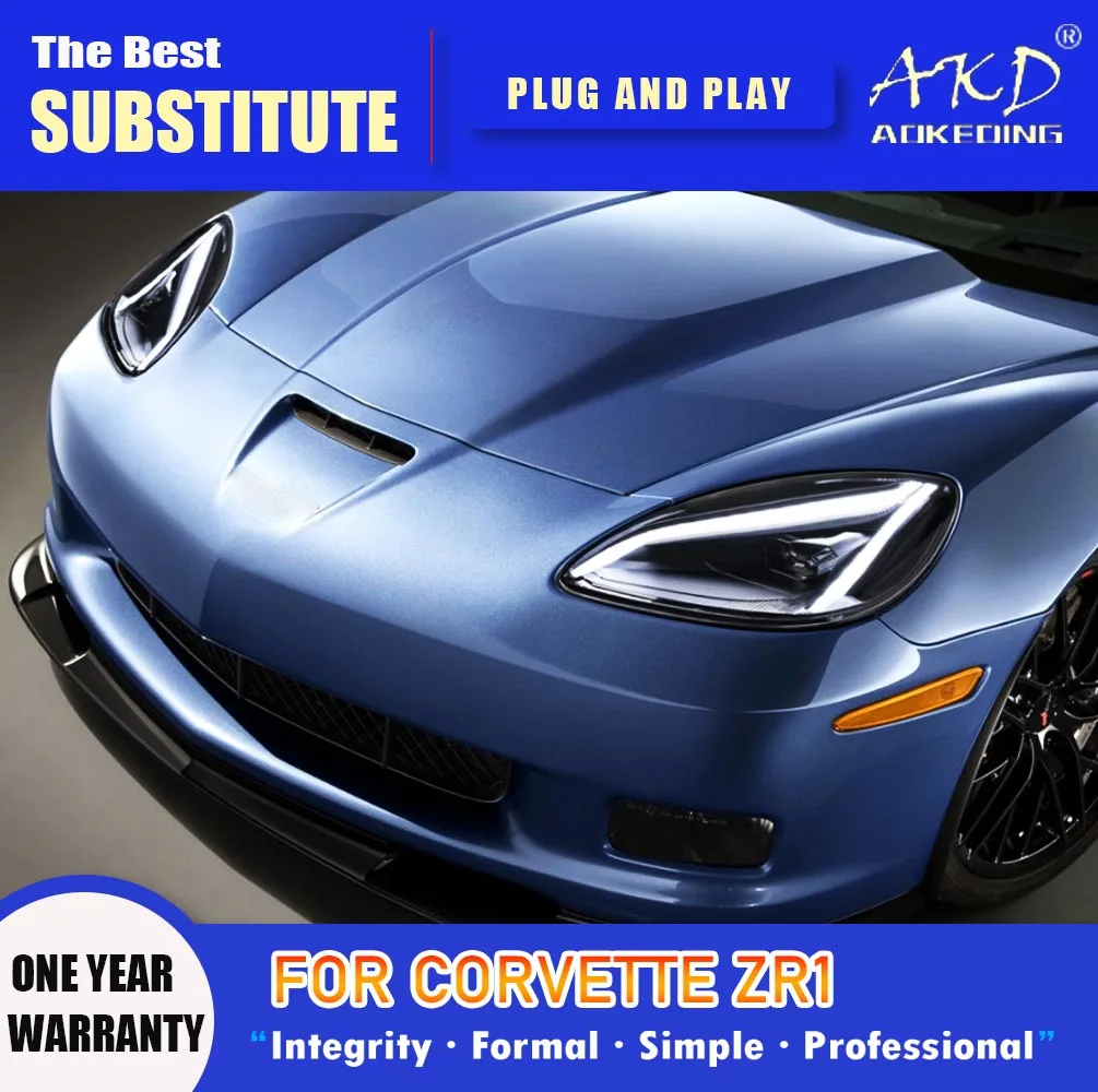 AKD-Head-Lamp-for-Chevrolet-Corvette-C6-LED-Headlight-2005-2015-ZR1 ...