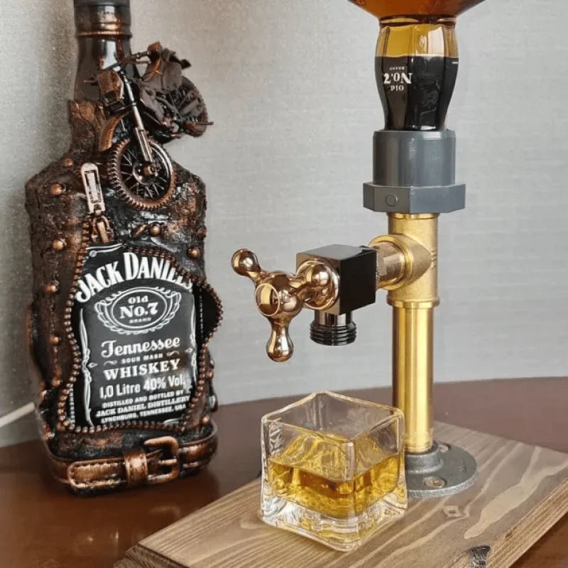 Liquor-Alcohol-Whiskey-Wood-Dispenser-Whisky-Bottle-Rack-and-Pour ...