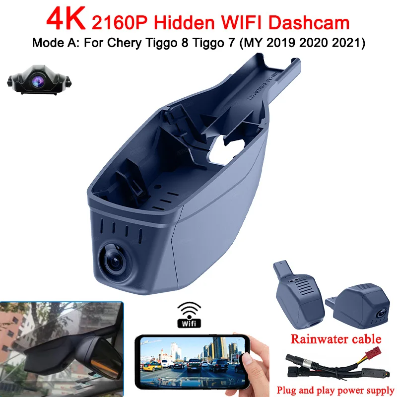 4k Hd 2160p New Plug And Play Wifi Car Dvr Video Recorder Dual Lens ...