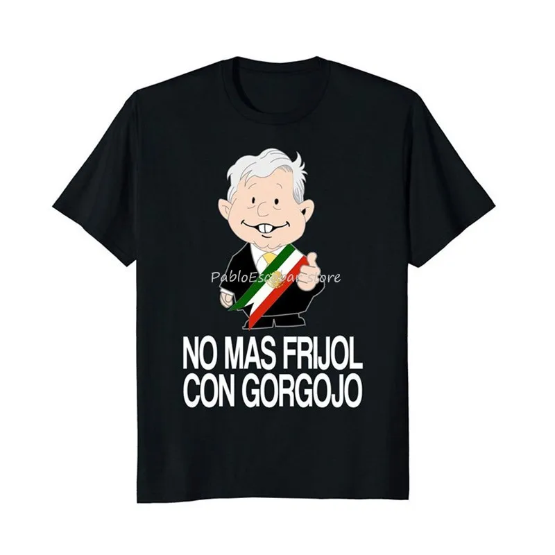 Amlo-Election-Mexico-Chibi-Meme-Funny-Cotton-Black-T-Shirt-Retro-O-Neck ...