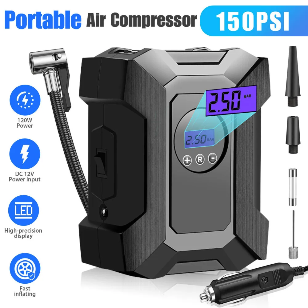 12v-150PSI-Wireless-Car-Air-Compressor-Portable-Air-Tire-Inflator-Pump ...