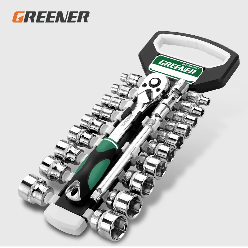 Greener 1/4" 3/8" 1/2"inch Ratchet Wrench 72 Teeth Extending Telescopic ...