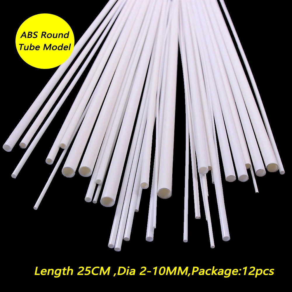Plastic Model Materials | Round Tube Abs Plastic | Abs Plastic Materials - 12pcs Plastic ...