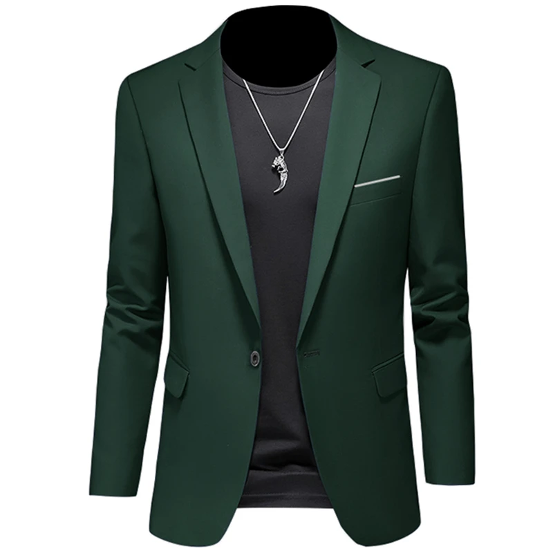 Chaqueta-informal-de-ocio-para-hombre-traje-ajustado-de-Color-s-lido ...