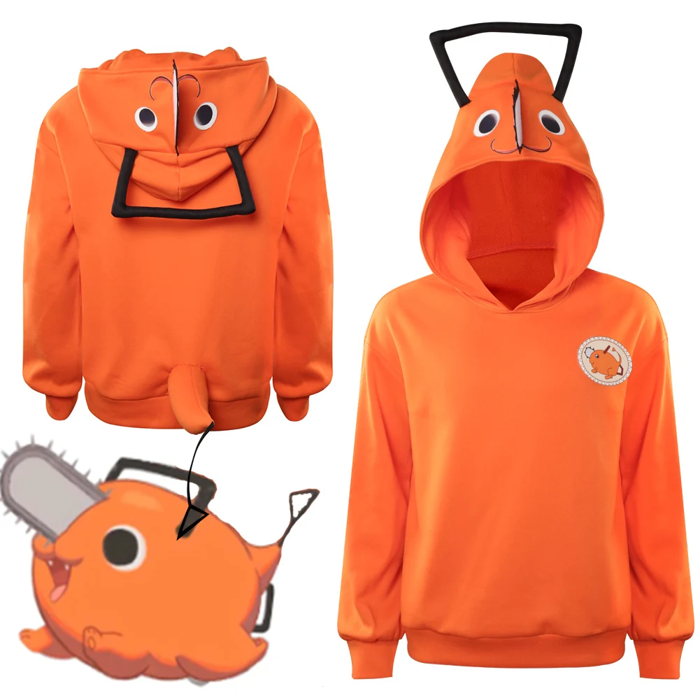 Adult Kids Children Chainsaw Man Pochita Cosplay Costume Hoodie Outfits ...