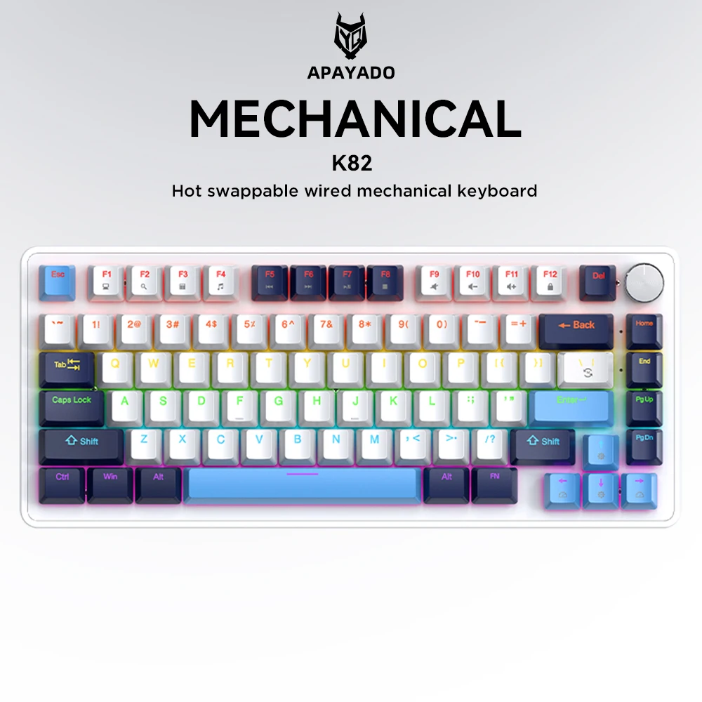 APAYADO-K82-Teclado-mec-nico-multifuncional-retroiluminaci-n-fresca-82-teclas-tecla-completa ...