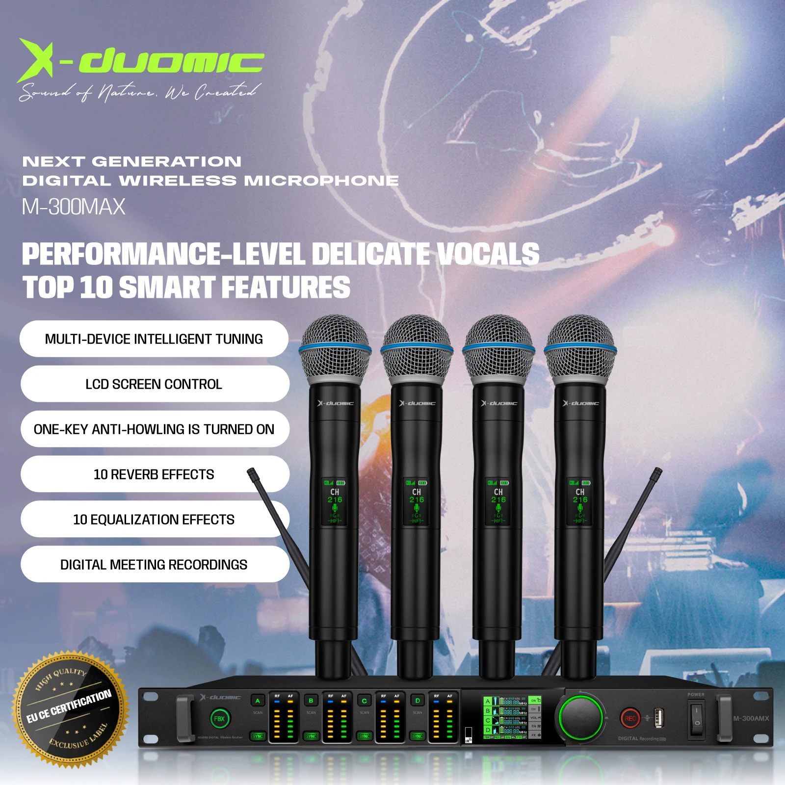 X-DUOMIC-True-Diversity-Wireless-Microphone-System-Professional-Stage ...