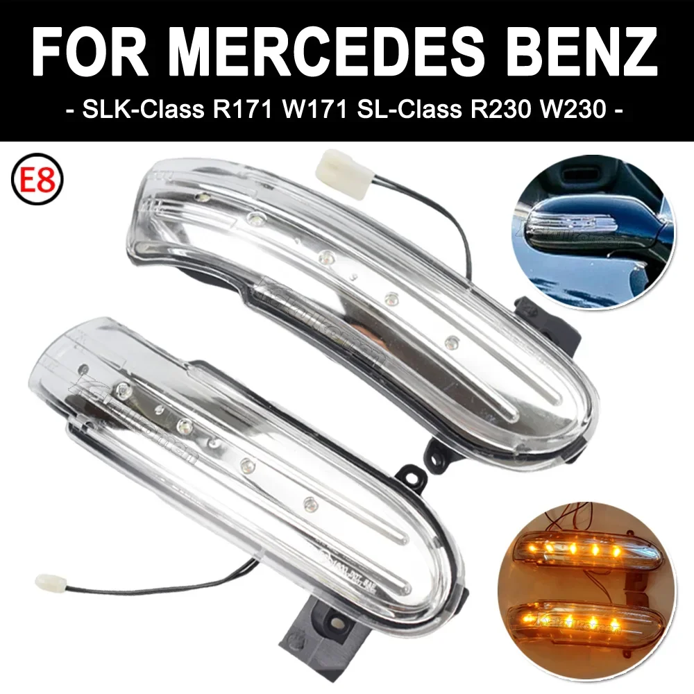 サイドミラーインジケータ 用 SLK クラス R171 W171 SL クラス R230 W230 2002-2008 シーケンシャ（2pcs Dynamic Blinker For ...