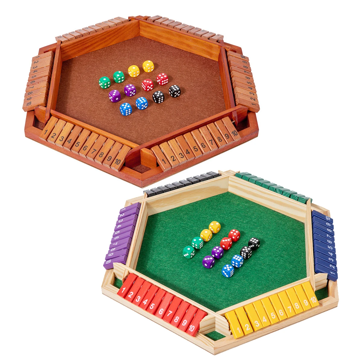 Shut The Box Dice Board Game Wooden Flaps&Dices Game Pub Bar Party ...