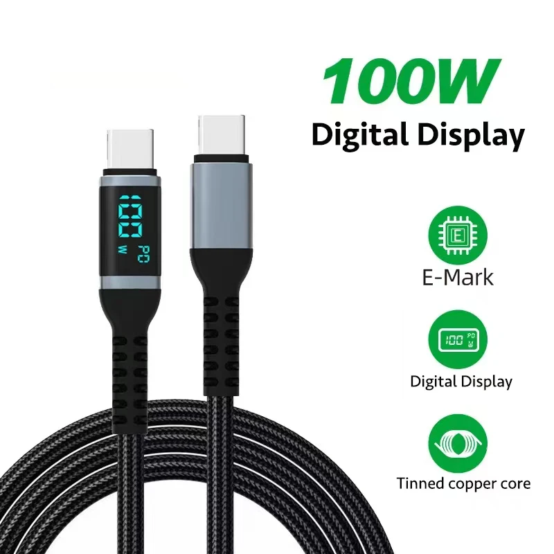 Pd-Fast-Charging-1-2m-Usb-C-To-Type-C-60w-100w-Braided-Cable-Digital ...