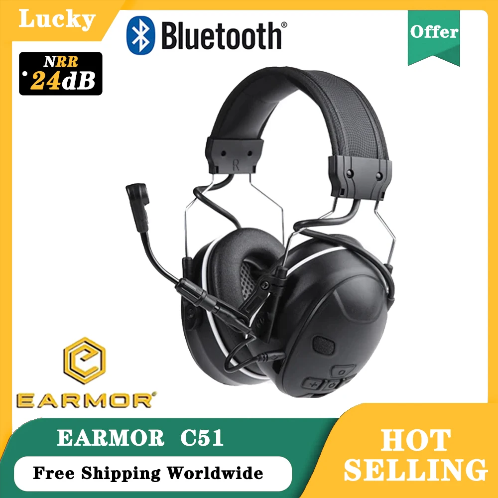 EARMOR-C51-Bluetooth-Electronic-Noise-Cancelling-Headset-Military ...