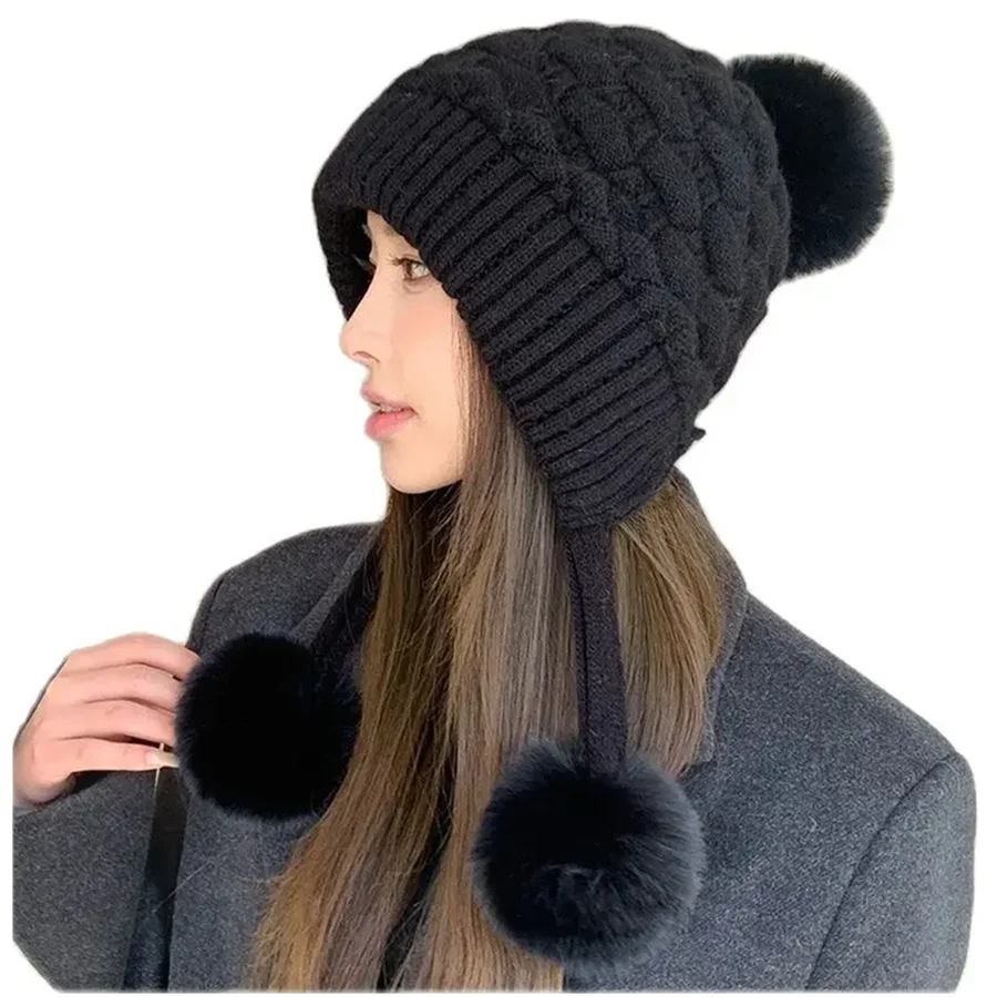Thickened Double Layer Women Ear Protection And Cold Protection Rabbit ...