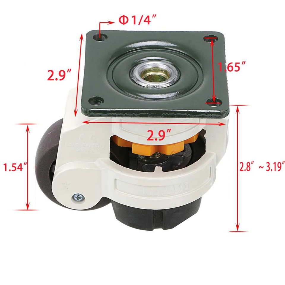 Retractable Casters Retractable Leveling Machine Caster, Gd-60f Plate ...