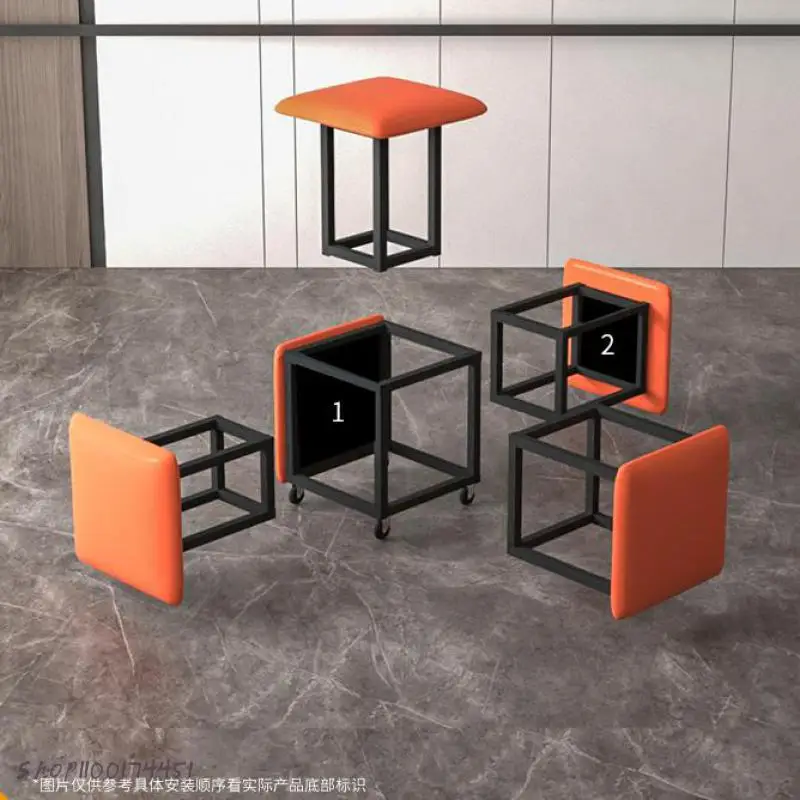 Taburete de cubo de Rubik rojo neto para el hogar, sala de estar ...
