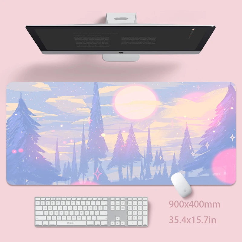 Cute Moon Mouse Pad Gamer Mat Big Mousepad Xxl Mouse Mat Large Keyboard ...