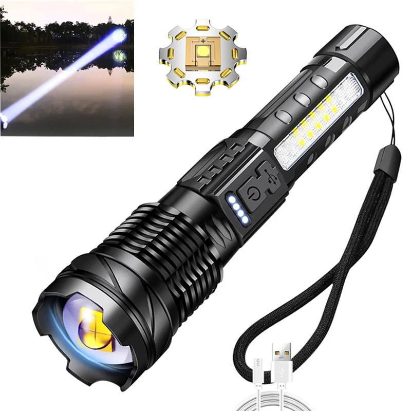 White-Laser-torch-Zoom-Tactical-Flashlight-GT10-USB-Rechargeable ...