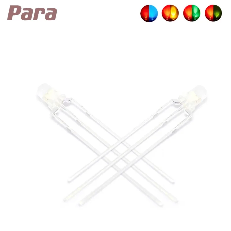 10PCS-F3-3mm-Matte-Diffused-Two-Color-Common-Anode-Cathode-LED-Red-Warm ...