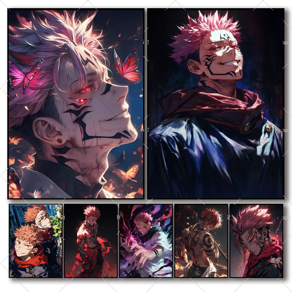 1PC Anime Jujutsu Kaisen Role Sukuna Poster Self-adhesive Art ...