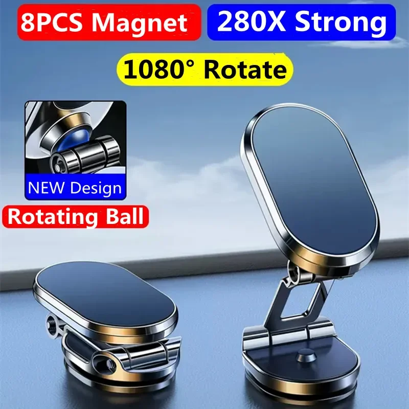 1080 Rotatable Magnetic Car Phone Holder Magnet Smartphone Support GPS ...