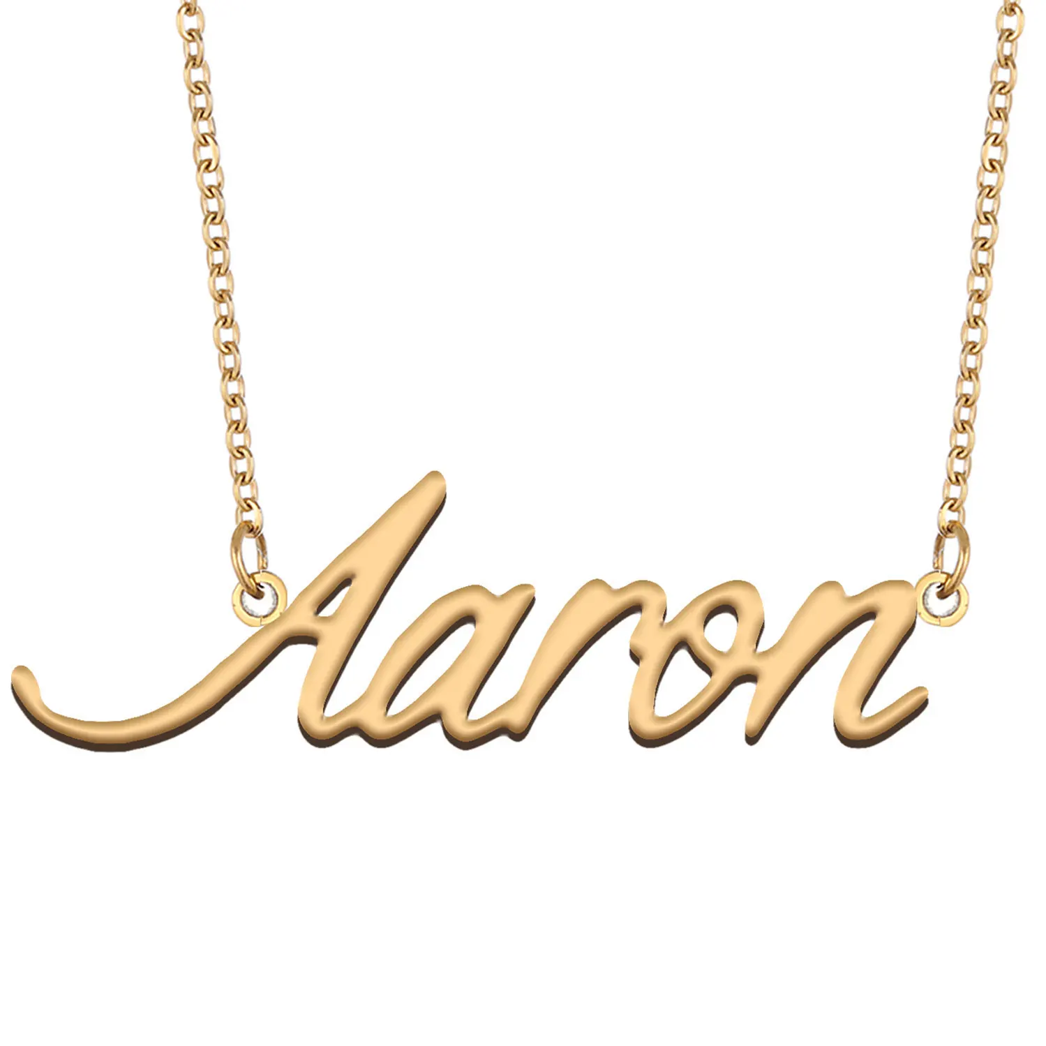 Aaron-Name-Necklace-for-Women-Nameplate-Pendant-Female-Girls-Stainless ...
