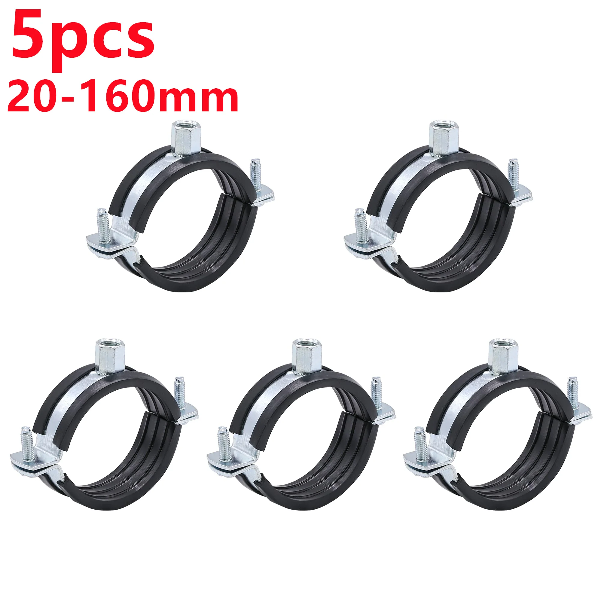 5Pcs-Fit-20-160mm-Tube-OD-M8-M10-Female-Pipe-Clamp-Bracket-Support ...