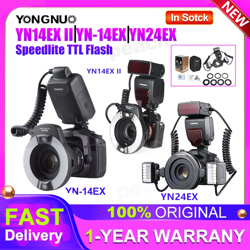 Yongnuo YN24EX / YN14EX II TTL Macro Flash for Canon EOS 1Dx 5D3 6D 7D ...