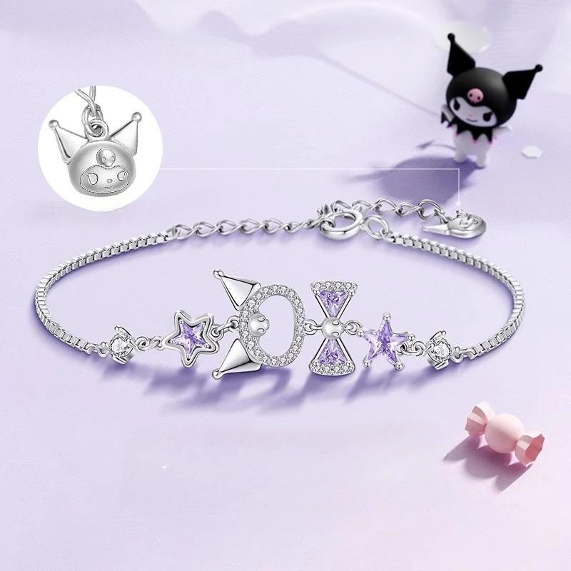 New-Sanrio-Bracelet-Anime-Kuromi-Shining-Zircon-Crystal-Purple-Bracelet ...