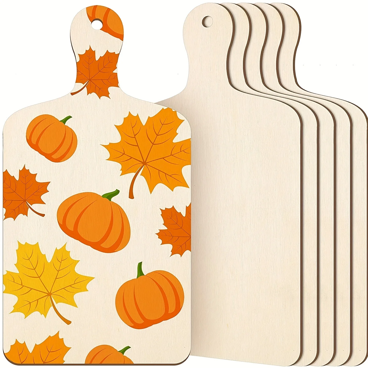 6Pcs Unfinished Wood Board Craft with Handle, Wooden Paddle Cheese ...