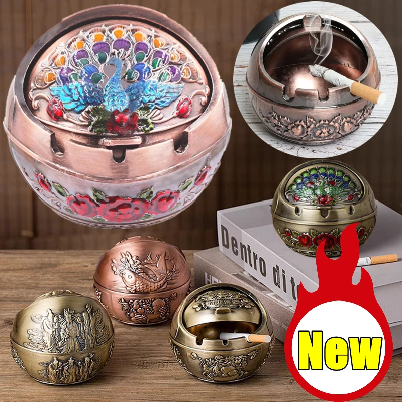 New-Retro-Ashtray-with-Lid-Household-Cigarette-Smoking-Holder-Home ...