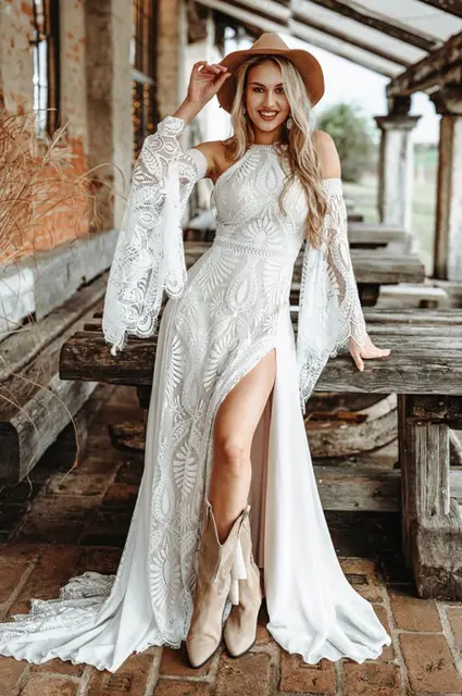Vestidos De Novia Shabby Chic En Color Topo Sueño Bohemio Immacle