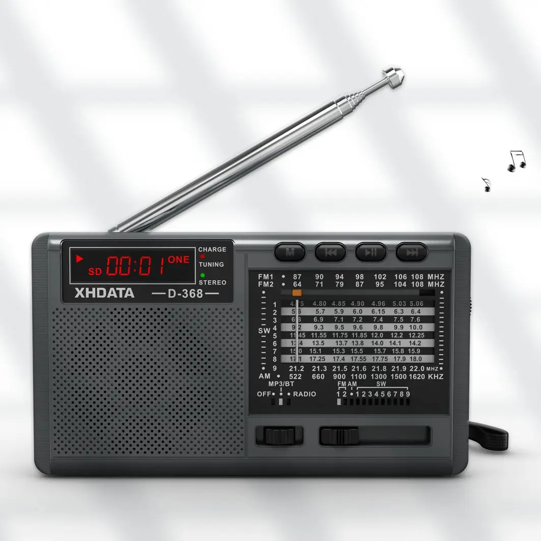 XHDATA-D-368-Portable-Radio-FM-AM-SW-Shortwave-Radio-Receiver-Wireless ...