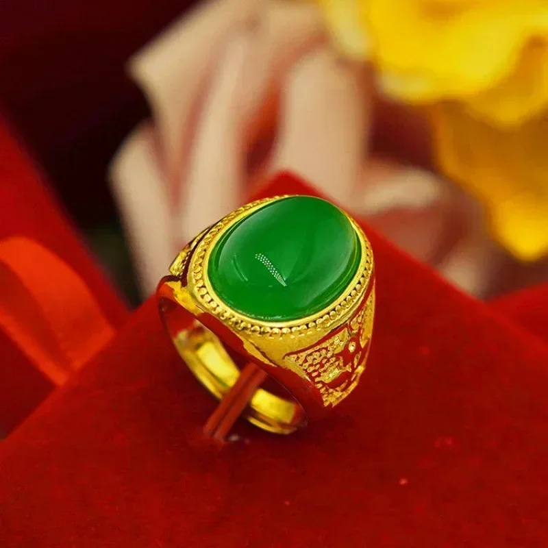 Anillo-de-oro-999-aut-ntico-con-incrustaciones-de-jade-para-hombre ...