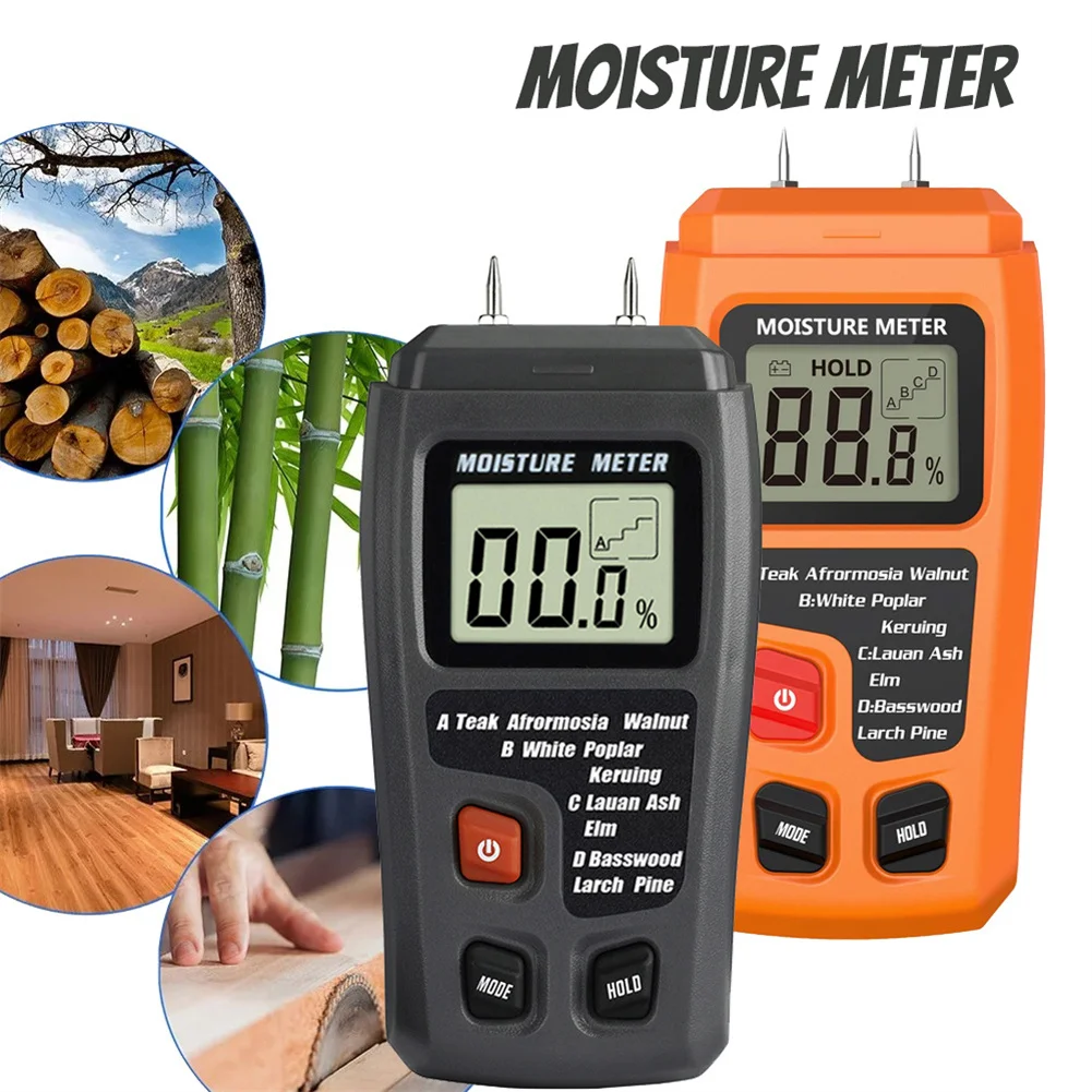 Digital Wood Moisture Meter Professional Timber Damp Tester Handheld ...