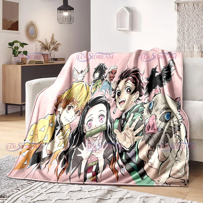Cartoon-Kawaii-Nezuko-Blanket-Super-Soft-Cozy-Demon-Slayer-Flannel ...