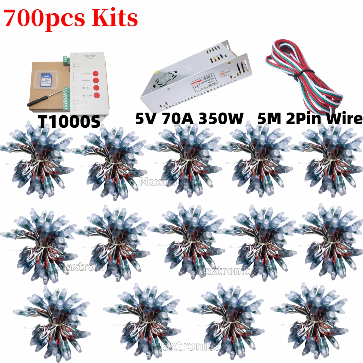 500/600/700pcs DC5V WS2811 Full Color LED Module Light Kits 12mm ...