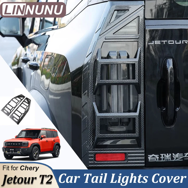 LINNUNU Car Taillight Cover For Chery JETOUR Traveller T2 ABS Black ...