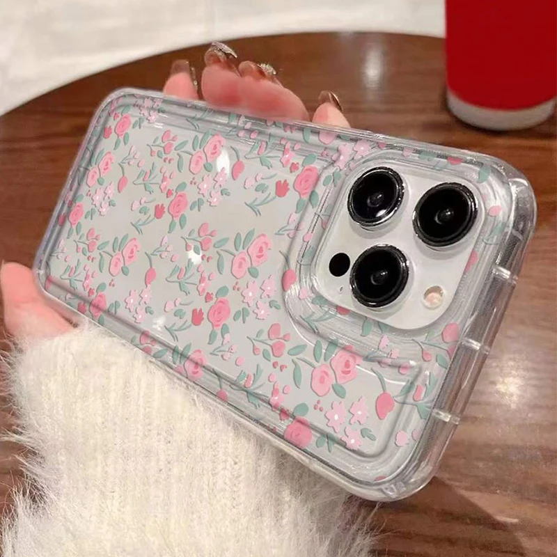 Elegant Metal Tulip Pattern Airbag Protective Phone Case Cover for ...