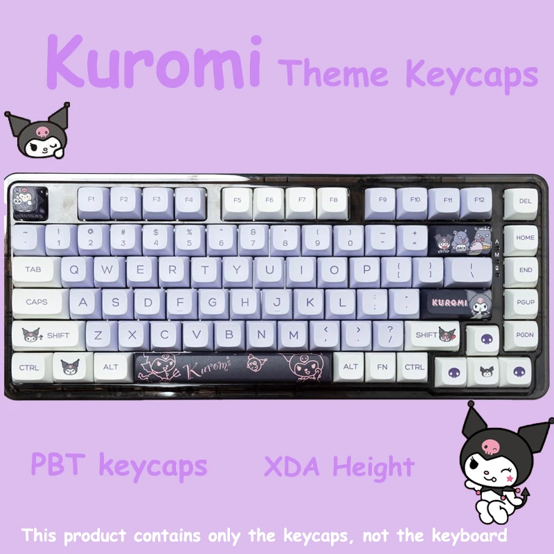 Sanrio-Anime-Kawaii-Kuromi-Keycaps-Cartoon-Style-Mechanical-Keyboard ...