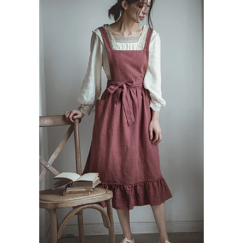 Franz-sisch-Pastoral-Retro-k-nstlerische-Baumwolle-Leinen-Vintage-Sch ...