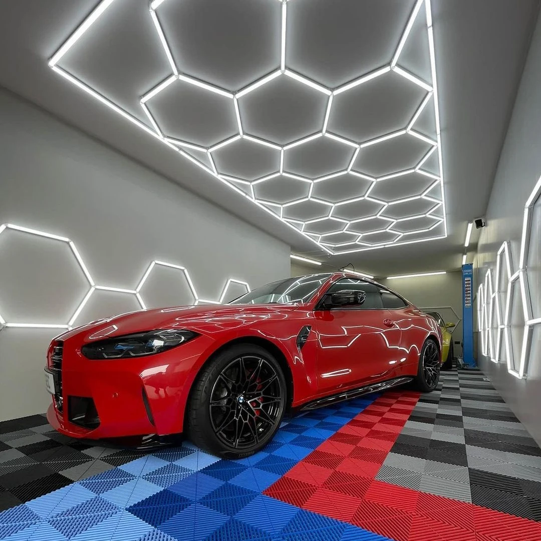 Lighting-for-Garage-Hexagon-LED-Light-110V-240V-Car-Wash-Auto-Detailing ...