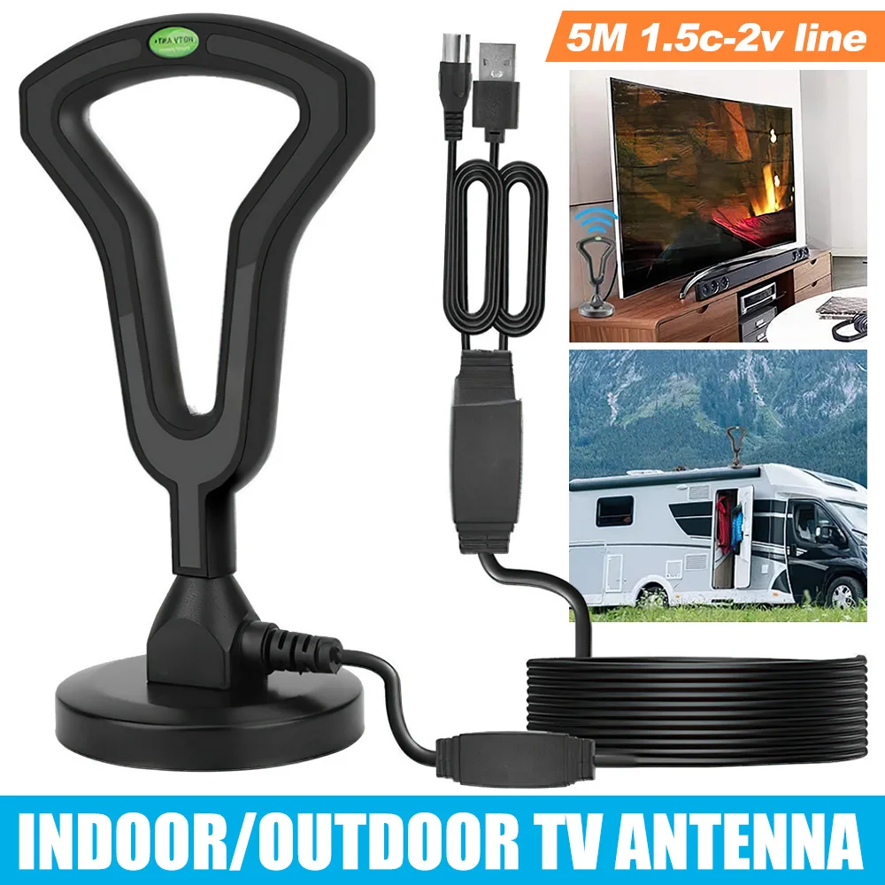 HD Digital TV Antenna 37DBI Indoor Amplified Antenna 300 Miles ATSC/DVB ...