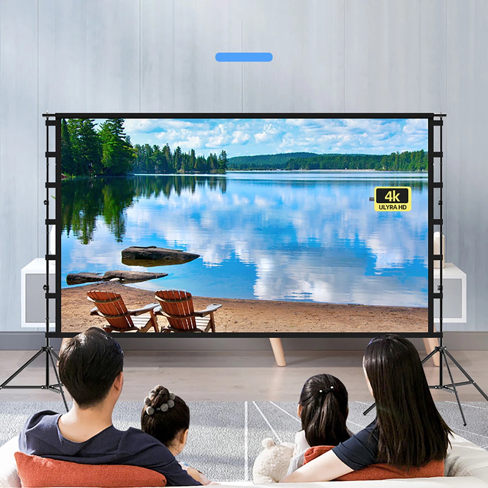 16:9 HD Display Foldable Portable 4K Projector Screen with Stand ...