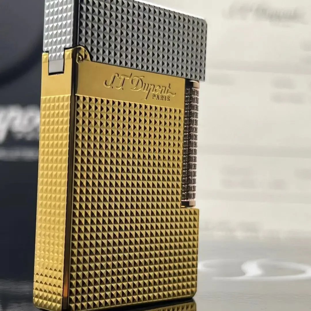 S-T-Dupont-Luxury-Gold-Silver-Lighter-Exquisite-Diamond-Pattern-Premium ...