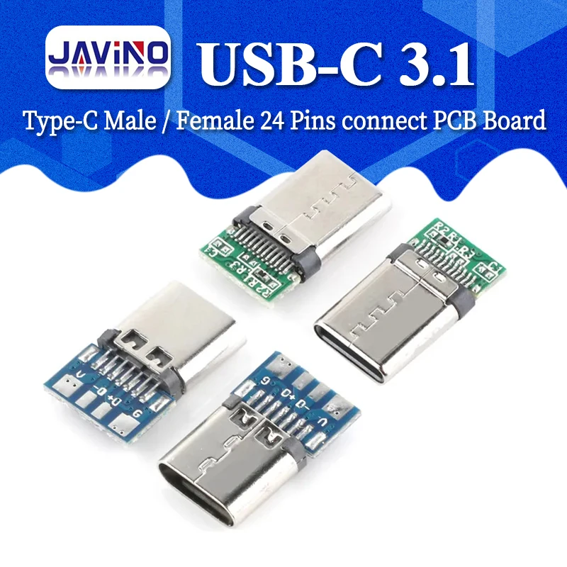 10pcs-USB-3-1-Type-C-Connector-24-Pins-Male-Female-Socket-Receptacle ...