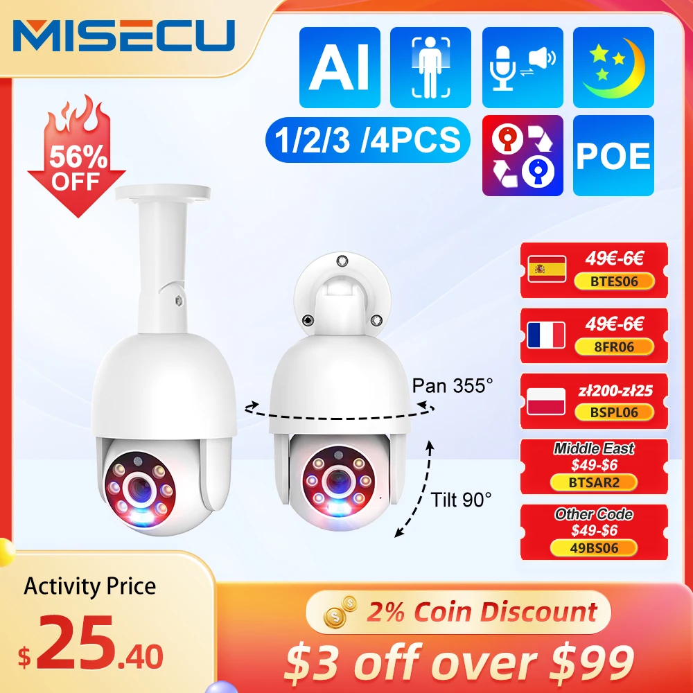 MISECU-HD-5MP-8MP-4K-POE-Outdoor-Waterproof-Two-Way-Audio-AI-Human ...