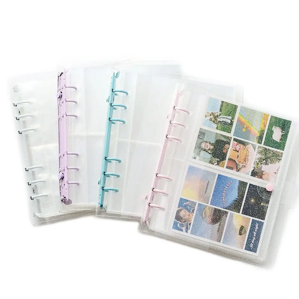 PVC-Transparent-Album-Shell-Metal-Clip-Binder-Covers-6-Rings-Diary-Book ...