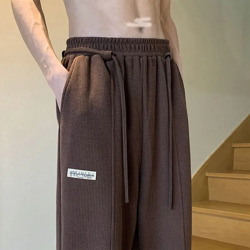 Japanese-Khaki-Pants-Men-s-Summer-Straight-Tube-Drape-Waffle-Casual ...