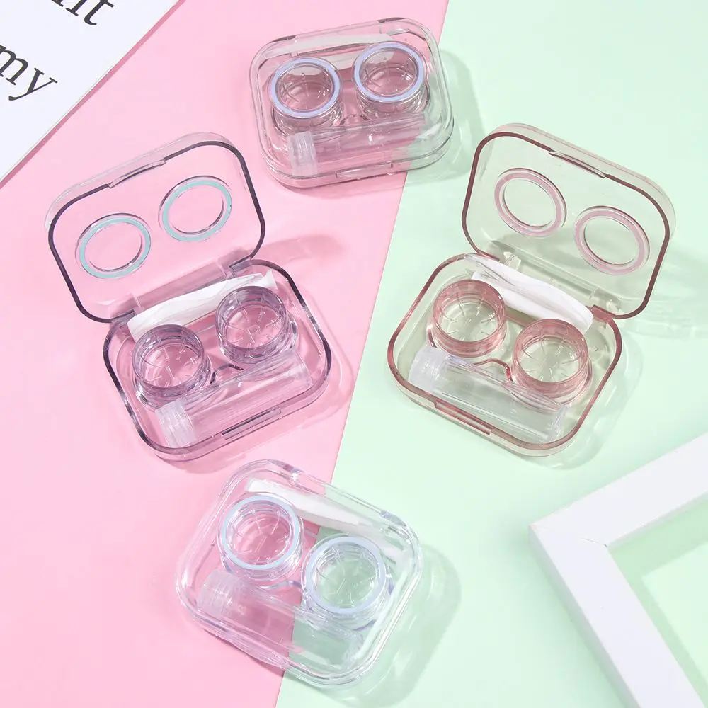Portable Transparent Lens Holder Contact Lenses Case Tweezers Storager ...