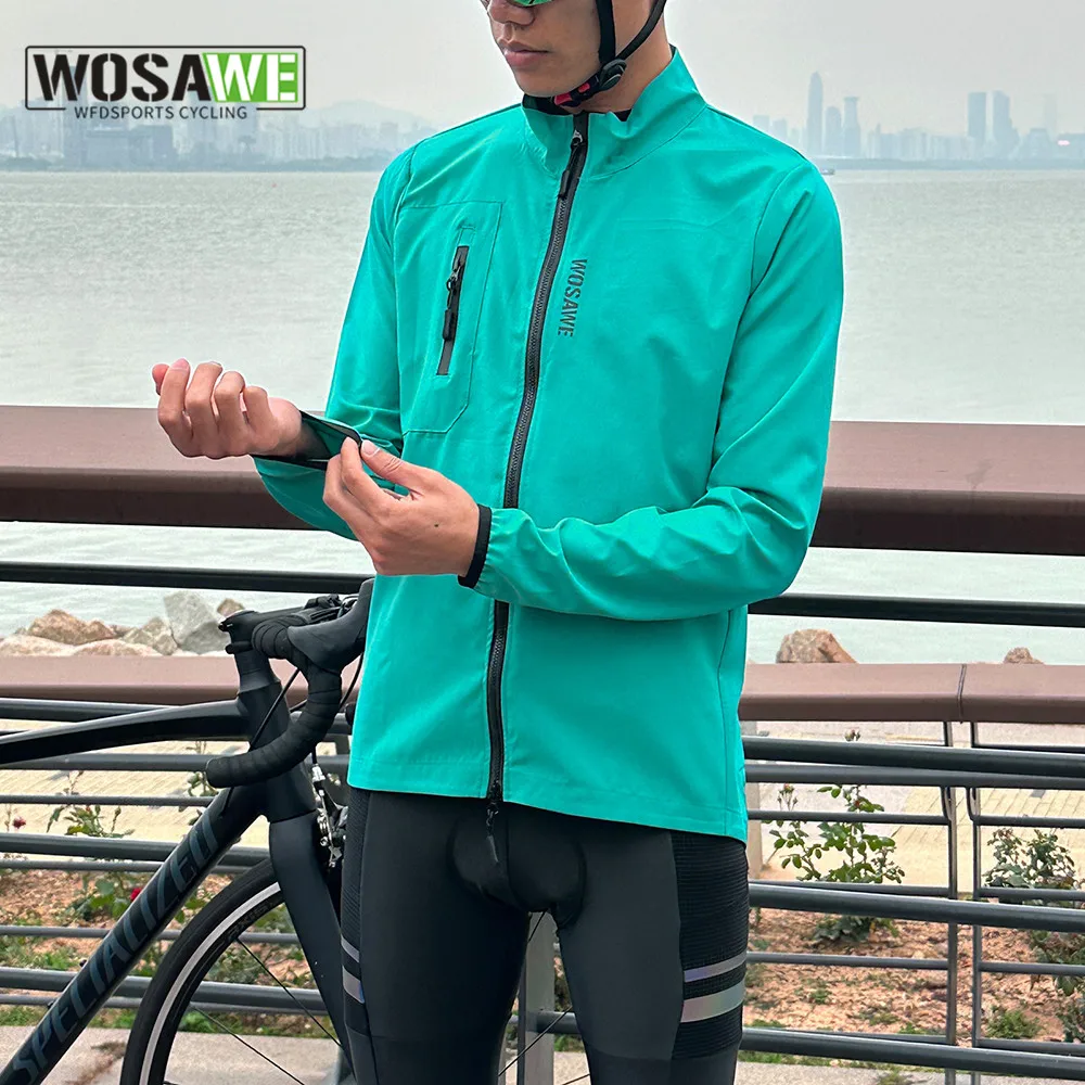 자전거바람막이자켓 Wosawe 봄 남성용 사이클링 바람막이 재킷 자갈 모양 남자 자전거 포장 가능한 티몬